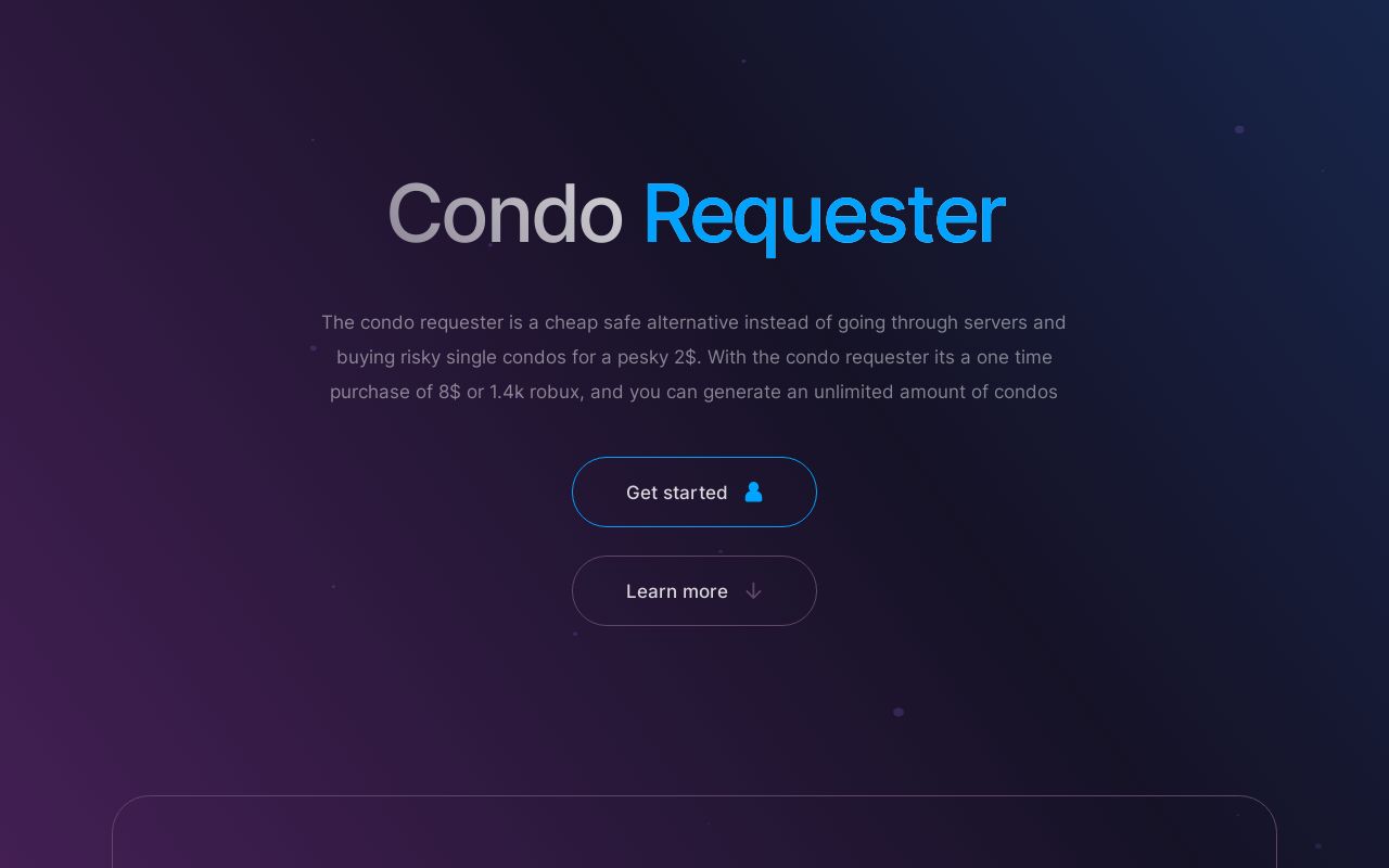 Condo requester home page